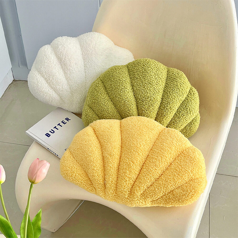 Luxury Faux Sheep Wool Shell Shaped Decorative Sofa Pillow Cushion ...
